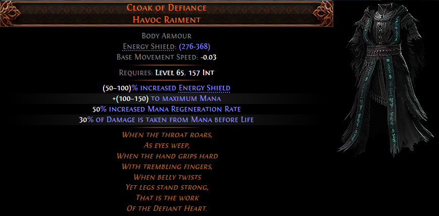 PoE 2 Cloak of Defiance Havoc Raiment Guide