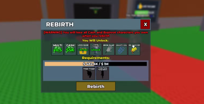 Steal a Brainrot Rebirth List – Complete Rebirth Levels, Requirements ...